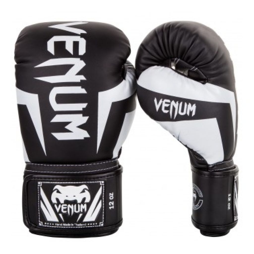 Боксерские перчатки VENUM ELITE BOXING GLOVES - BLACK/WHITE купить в ...
